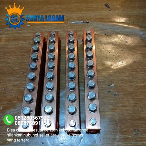 Jual busbar tembaga 5mm x 25mm x 200mm - busbar grounding - Murni ...