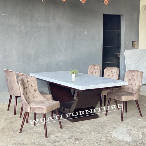 Jual Meja Makan Marmer Set Kursi Minimalis Dining Table Marmer - Kab ...