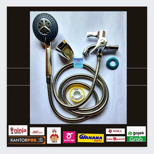 Jual keran shower full set/ keran cabang/ hand shower set/ shower mandi ...