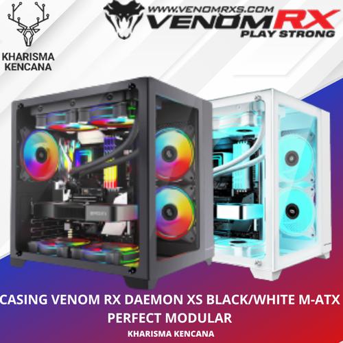 Jual Casing venomrx daemon xs black white m-atx perfect modular - WHITE ...