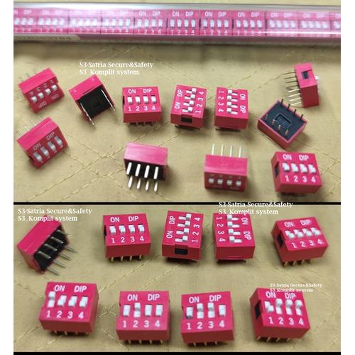 Jual DS 4pin DIP Switch Slide ON 4 Pin 4P geser 4ch 2.54mm DIL dial KXK ...