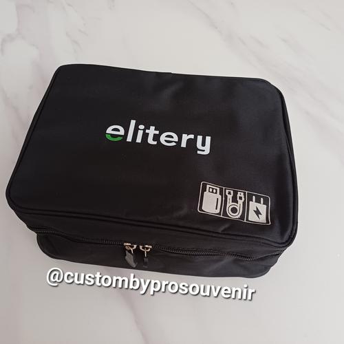 Jual Custom Cable Pouch Travel Organizer tambah nama Logo company ...