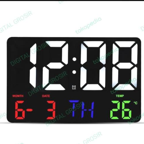 Promo Jam Digital Led Clock Alarm Dinding / Meja Jumbo 0717L - warna ...