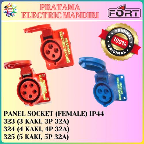 Jual FORT IP44 PANEL SOCKET FEMALE 323 3P 32A | 324 4P 32A | 325 5P 32A ...