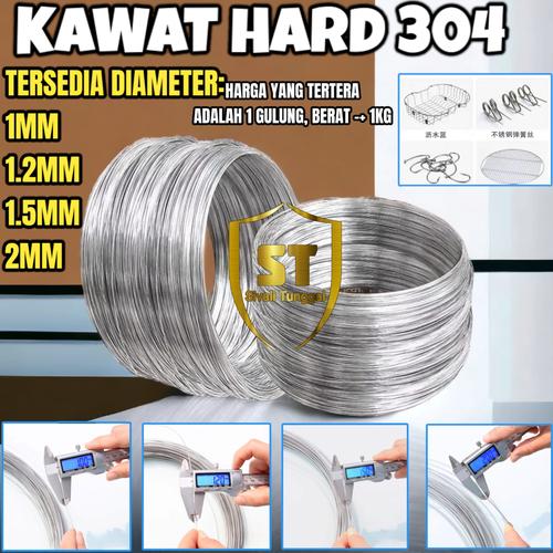 Jual KAWAT STAINLESS STEEL 304 HARD - KAWAT PER - DIAMETER 2MM - Kab ...
