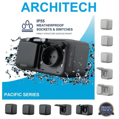 Jual SAKLAR WATERPROOF ARCHITECH V12 SERIES PACIFIC / STOP KONTAK ...
