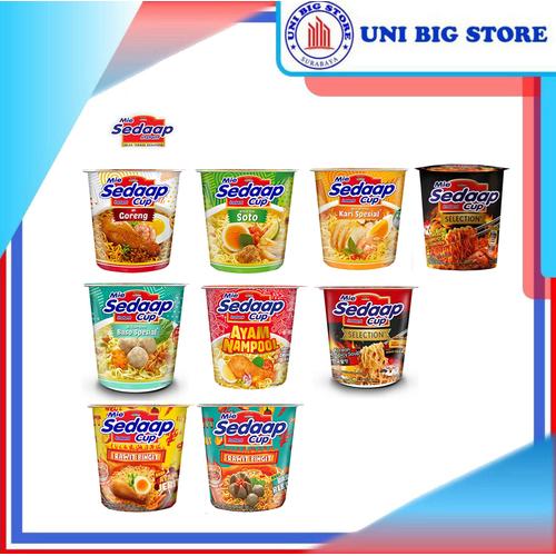 Jual Mie Sedaap Cup SEDAP Goreng Soto Baso Rawit Nampol Kari Spicy ...