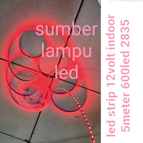Jual led strip merah 2835 smd 12v 5mtr 600led - strip ceiling 120led ...