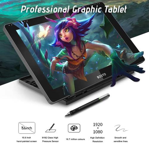 Jual Pen Tablet Display Bosto BT-16HD 15,6 inch Wacom Huion Alternatif - Bosto BT-12HD - Kab ...