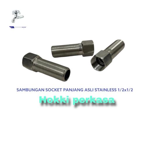 Jual Sok kran/sok drat panjang 7 cm 1/2 inch stainless sambungan air ...