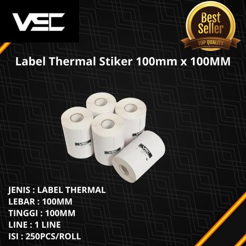 Jual LABEL THERMAL STIKER 100mm x100mm LABEL STICKER DIRECT THERMAL ...