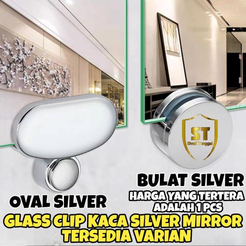 Jual GLASS CLIP/KLEM PENJEPIT KACA CERMIN DINDING/MIRROR HOLDER SILVER ...