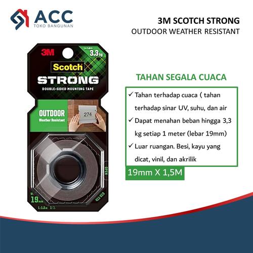 Jual 3M SCOTCH Outdoor Mounting Double Tape 19mm x 1.5 Meter - Kota ...