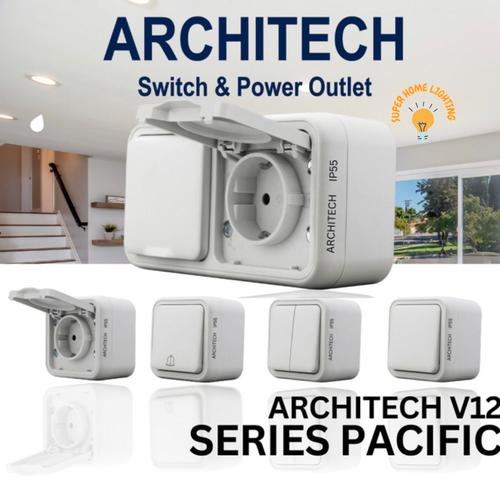 Jual [SHL] SAKLAR WATERPROOF ARCHITECH SAKLAR Outdoor Stop Kontak V12 ...