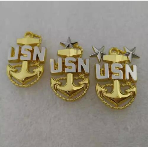 Jual US USN U.S. NAVY CAP BADGE PIN INSIGNIA WITH COLLAR NAVY BADGE PIN ...