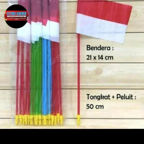 Jual bendera merah putih peluit isi 20 pcs bendera kain - bendera ...