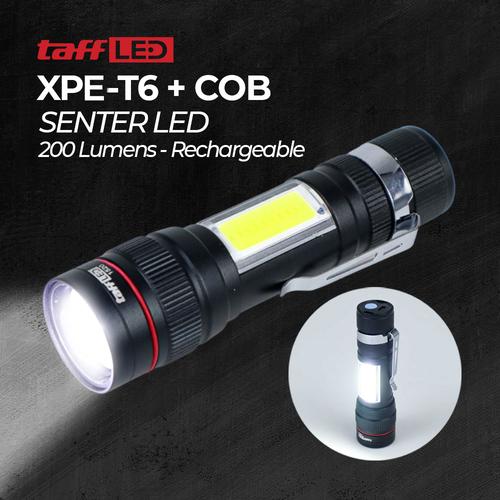 Jual Senter LED USB Rechargeable XPE-T6 + COB 200 Lumens - Tipe - 1520 ...