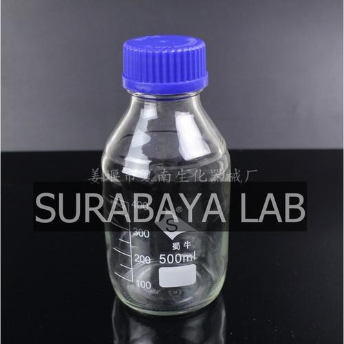 Jual GLASS REAGENT BOTTLE BLUE CAP BOTOL SAMPLE TUTUP BIRU KACA 500ML ...