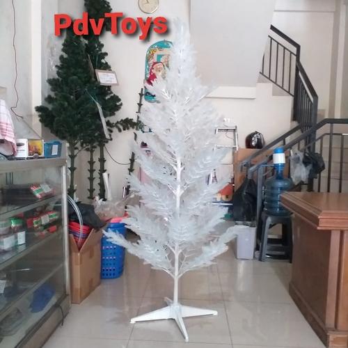 Jual Pohon Natal Cemara Daun Plastik Putih Segitiga Runcing 6 ft 180 Cm ...