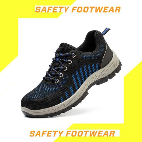 Jual Sepatu Safety Pria Import Ujung Besi Hitam Garis Biru Mesh - 38 ...
