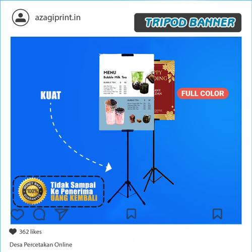 Jual Cetak Tripod Banner + Tiang Ukuran 80x60cm Include Board Print ...