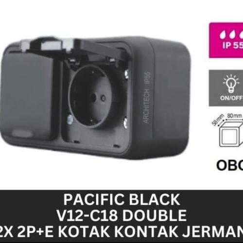 Jual Plexo Stop Kontak Outbow 2 gang Ip55 Architec - Black - Jakarta ...