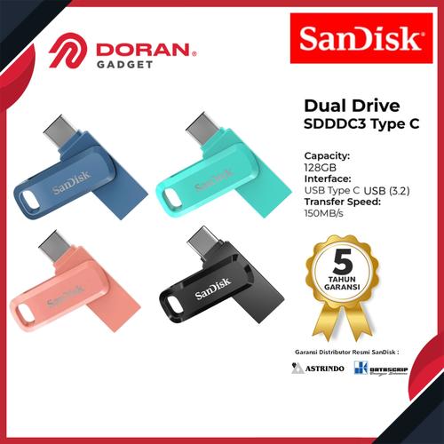 Jual Flashdisk OTG Type C 128GB SanDisk Dual Drive SDDDC3 - Garansi ...