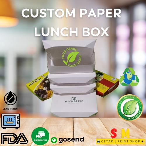 Jual Custom Cetak Paper Lunch Box Food Grade Laminasi PE Kotak Makanan ...