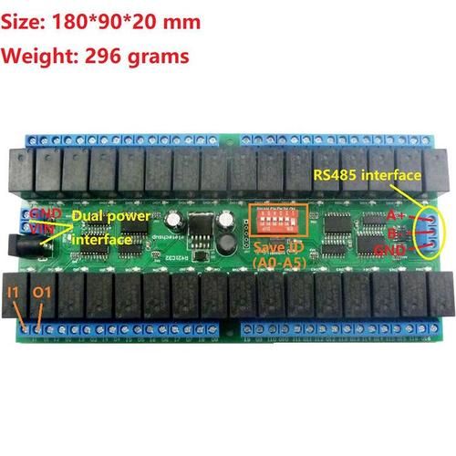 Jual Quality R421C32 DC12V 32 Channels Modbus RTU RS485 Bus Relay Mo ...