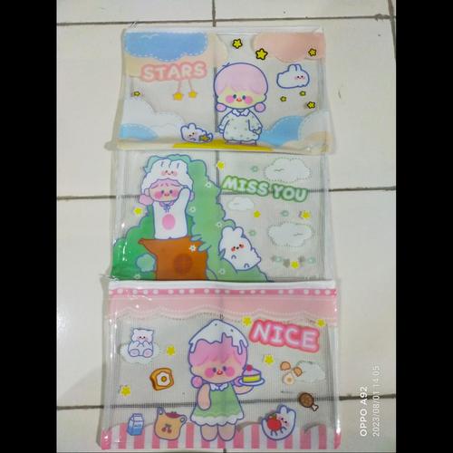 Jual WW Map Folder Plastik Mika Bening Jaring Karakter Kartun A4 - Kab ...