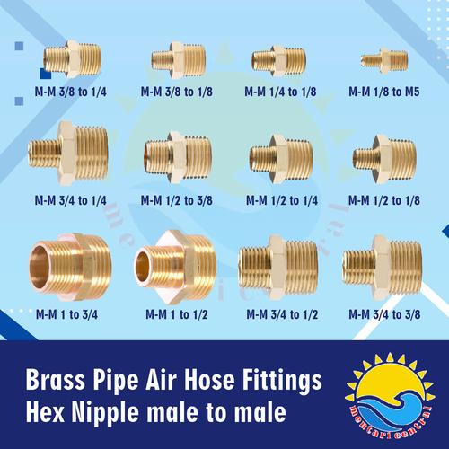 Jual Double Nepel Kuningan Drat kombinasi 1/2" 1/8" 1/4 3/8 3/4 MALE TO MAL - 1/8''-M5 - Kota ...