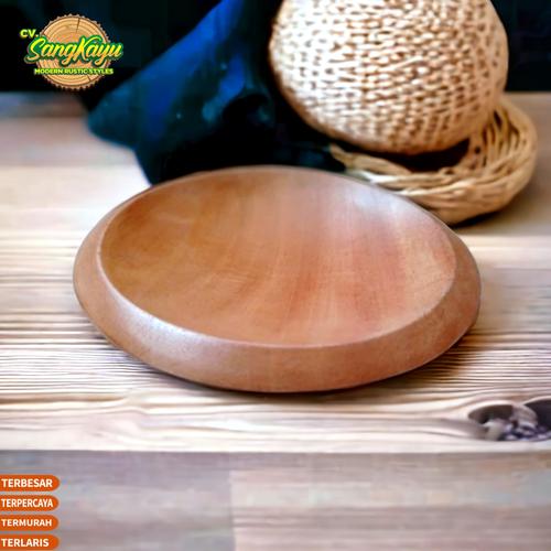 Jual Wooden plate 18 Cm Piring kayu Wooden serving plate piring saji ...