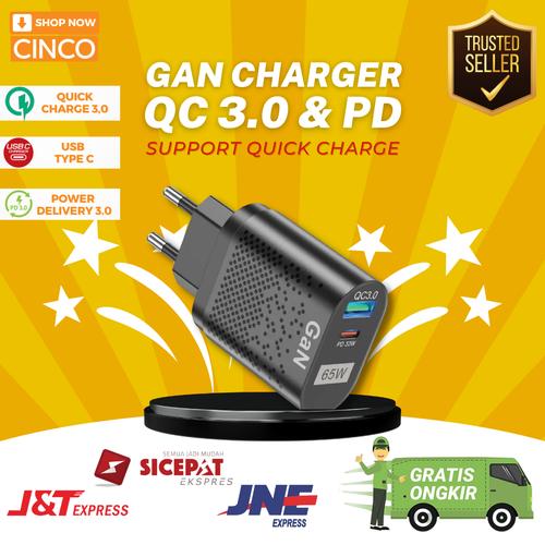 Promo GaN 65W Super Fast Charging 65 W Charger PD Power Adapter Type C USB C - Charger Only ...