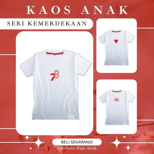 Jual Kaos Anak Kemerdekaan HUT RI 78 Merah Putih - Putih Desain 6, XXL ...