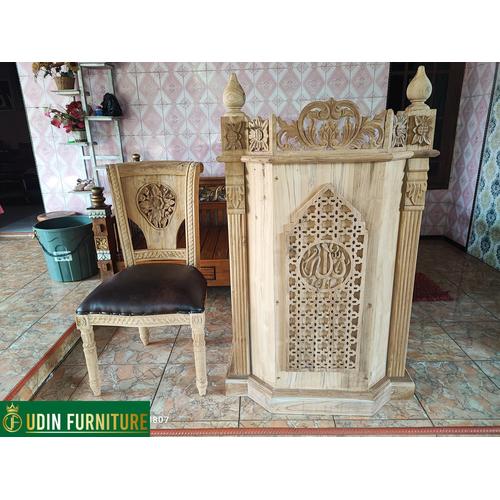 Jual Podium Mimbar Masjid dan Kursi Mimbar Kayu Jati Tua Mentahan - Kab ...