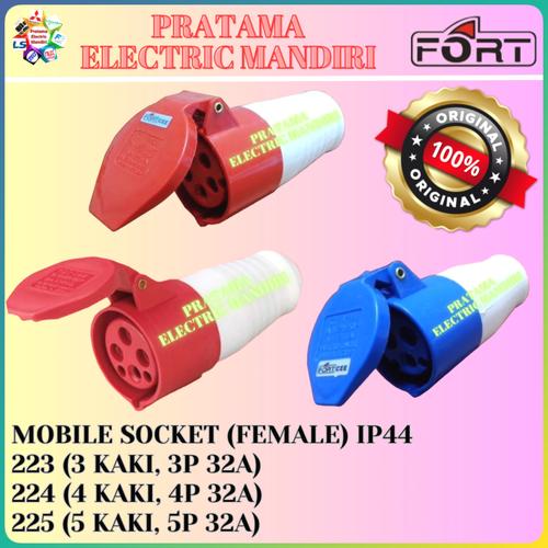 Jual FORT IP44 MOBILE SOCKET FEMALE CEWEK 223 3P 32A 224 4P 32A 225 5P ...