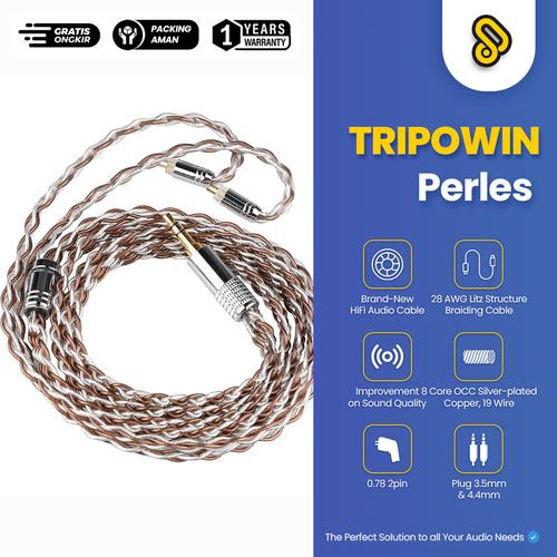 Jual TRIPOWIN PERLES 8-core 28AWG Litz Silver-plated OCC Upgrade IEM ...