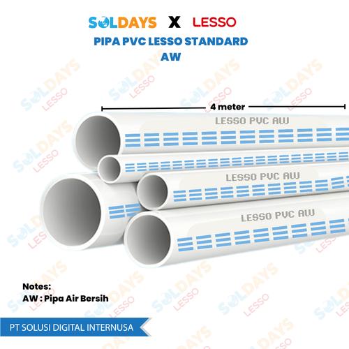 Jual Lesso Pipa Air PVC (AW) 1/2" / Pipa Paralon 1/2 inch / Pipa Air ...