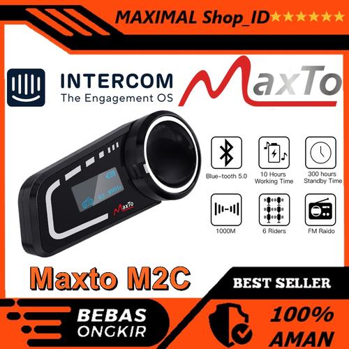 Promo Maxto M2 M2C 6 Riders Group PartyCall Intercom Bluetooth Helm ...