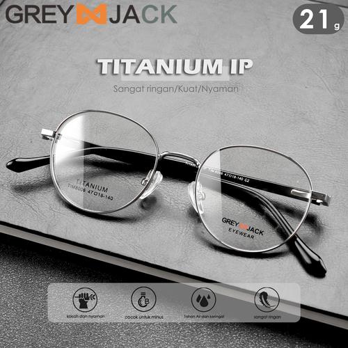 Jual Grey Jack Frame Kacamata Bahan Titanium Bulat Sangat Ringan Kokoh ...