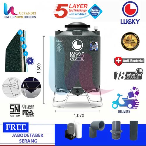 Jual NEW Tangki Air LUCKY POLYTANK E Clean 1100 L KAKI Tandon Toren LC ...