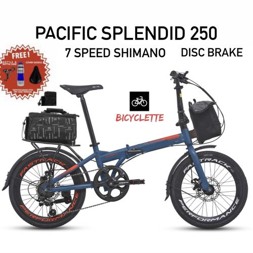 Jual Sepeda Lipat Pacific Splendid 250 20 inch Shimano 7 Speed Disc Tas ...