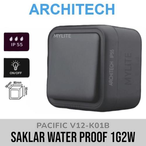 Jual Saklar Engkel Tunggal Waterproof Architech Switch 1G2W Water Proof ...