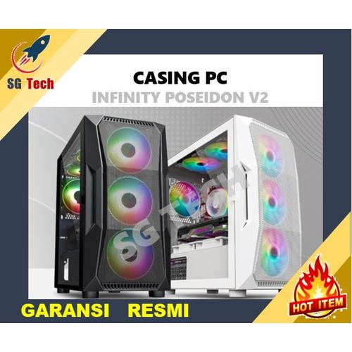 Jual CASING PC Infinity POSEIDON V2 - mATX Gaming Case TEMPERED GLASS ...