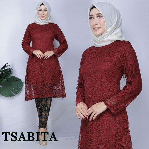 Jual Atasan Kebaya Brukat Long Cape Hijau Botol dan Grey - ATASAN ...