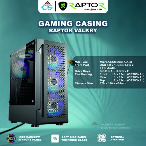 Jual Casing Gaming RAPTOR VALKRY- Casing Gaming FULL ATX - Kota ...