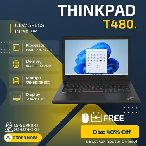 Jual Laptop Lenovo Thinkpad T480 T480S Core i5/i7 Gen8 Layar 14" inch ...