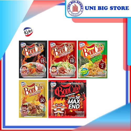 Jual KOBE BonCabe Original Sachet 6 gr Sambal Tabur - level 50 MaxEnd ...