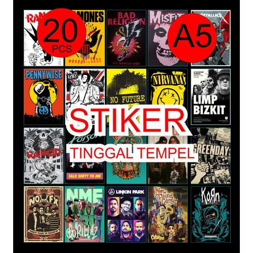 Jual STIKER POSTERr TINGGAL TEMPEL Band 20 pcs A4 STICKER - Jakarta ...