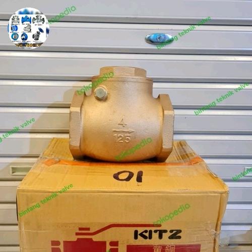 Jual check valve 4" inch kitz kuningan drat / swing check valve class ...